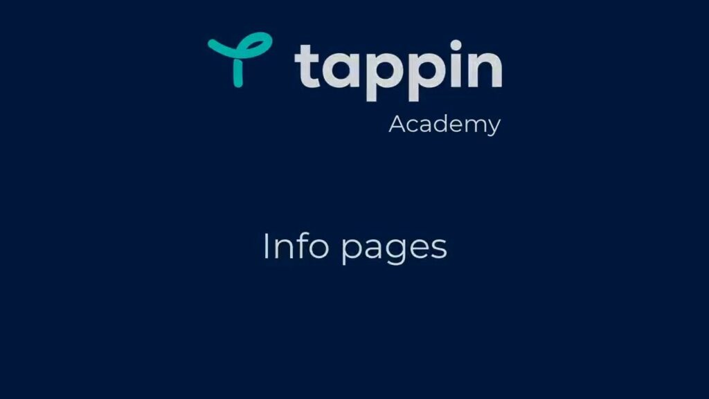 Info pages – Tappin Academy